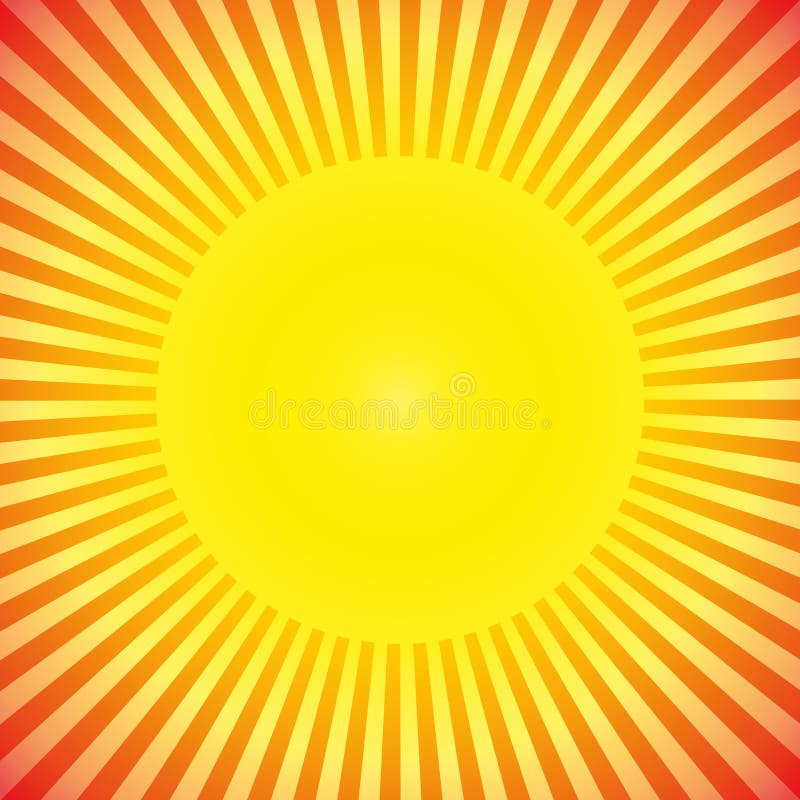 Orange Sun with Red Rays Vector Eps10. Yellow Sun with Rays. Stock ...