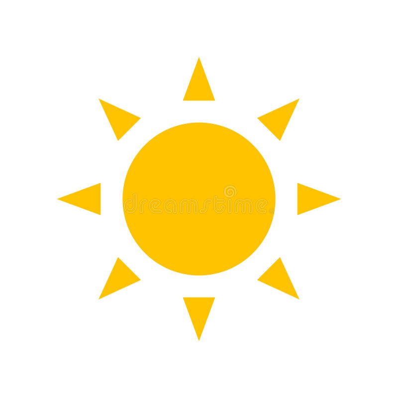 Yellow Sun Flat Icon, Sunny Weather Stock Illustration - Illustration ...