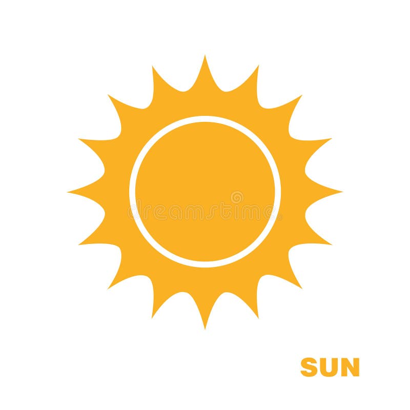 Yellow Sun on a White Background with Copy Space Stock Vector ...