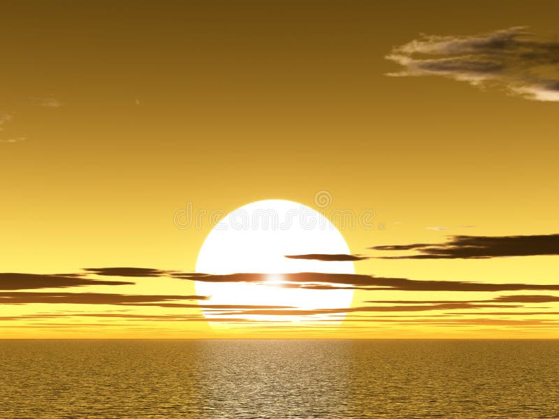 Yellow sunet above ocean stock image. Image of dusk, lake - 7785381