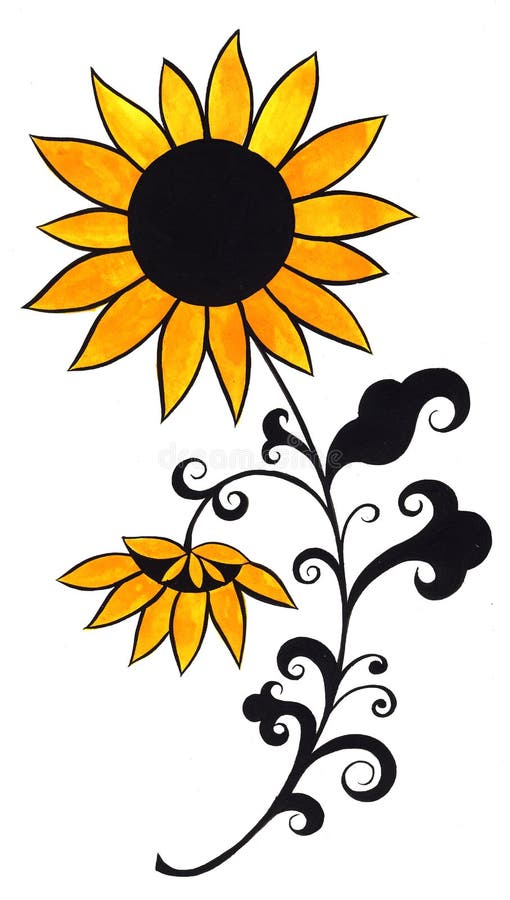 Single Sunflower Stock Illustrations – 6,044 Single Sunflower Stock ...