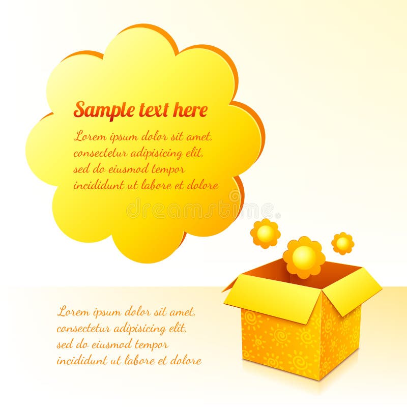 Yellow Sunflowers Box with Text Bubble Stock Vector - Illustration of ...