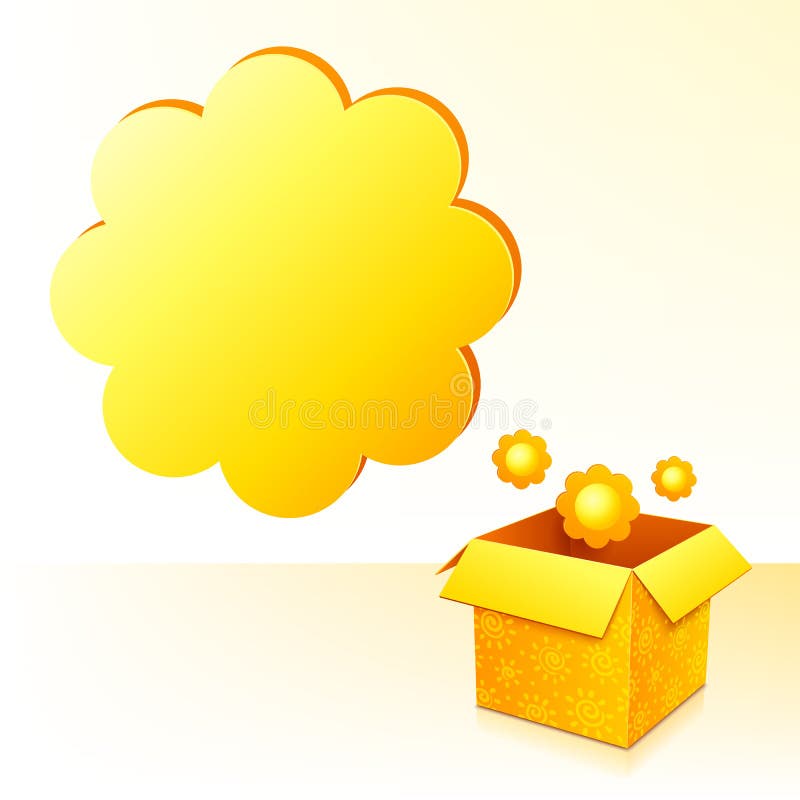 Yellow Sunflowers Box with Text Bubble Stock Vector - Illustration of ...