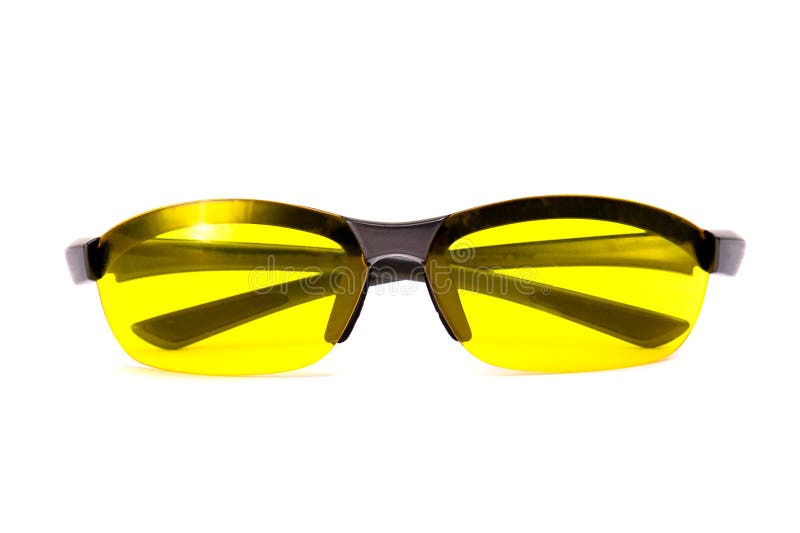 Yellow Sunglasses. Front View. Stock Photo - Image of glasses, isolated ...