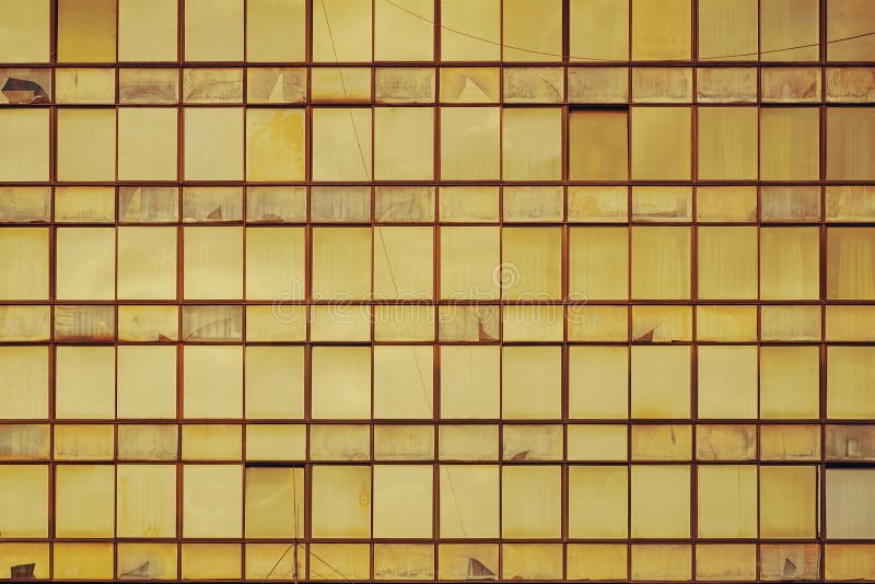 Yellow Sunlit Building Glass Facade Windows Stock Photo - Image of ...