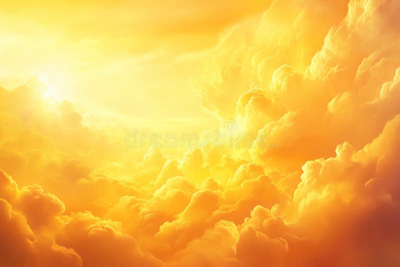 Yellow Sunny Clouds stock illustration. Illustration of global - 357004780