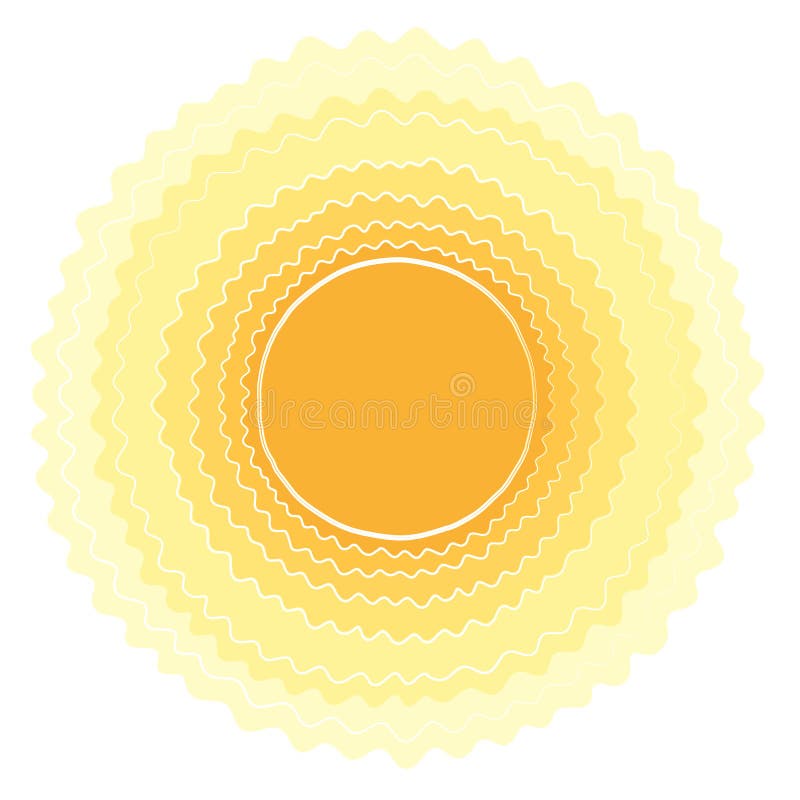 Yellow Sunny Round Background. Vector Paper Illustration. Stock Vector ...