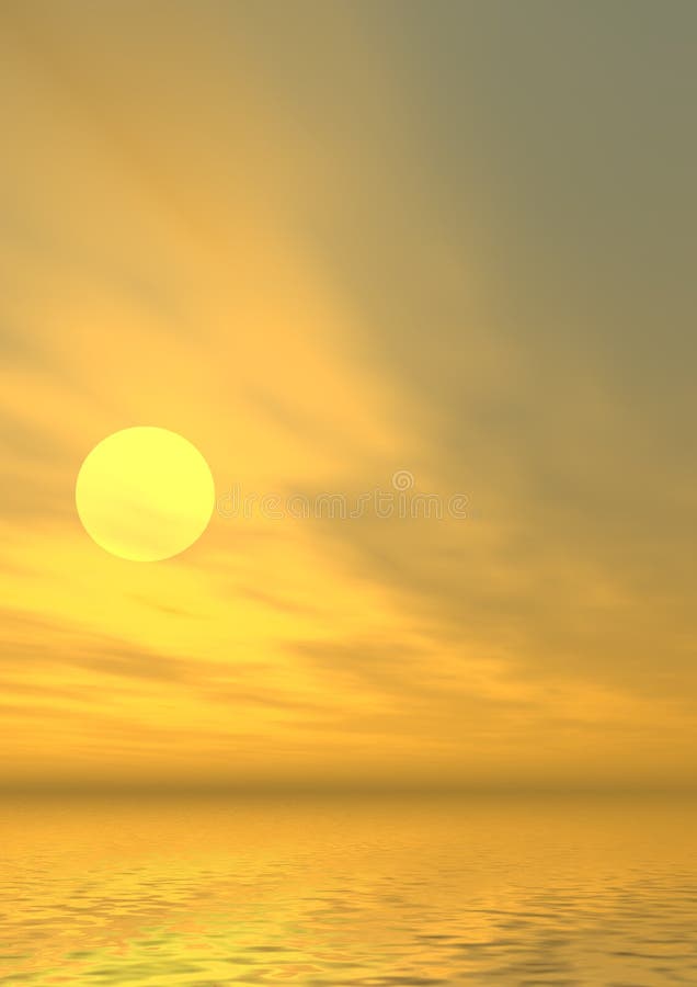 Yellow sunset background stock illustration. Illustration of ...
