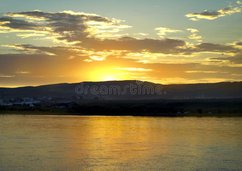 Yellow sunset stock photo. Image of kyzyl, dawn, yellow - 98020588