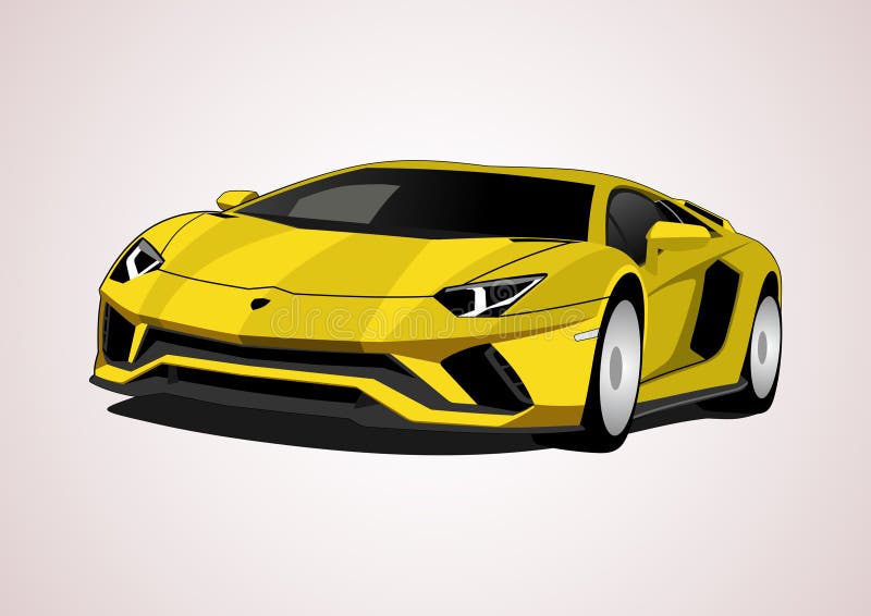 Yellow super car. stock vector. Illustration of vector - 217709274