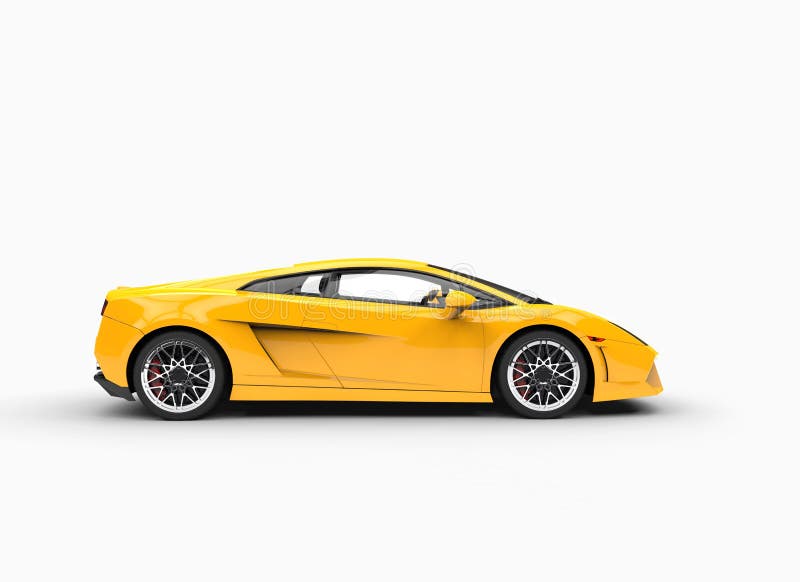 Yellow Supercar Side View stock image. Image of front - 59008675