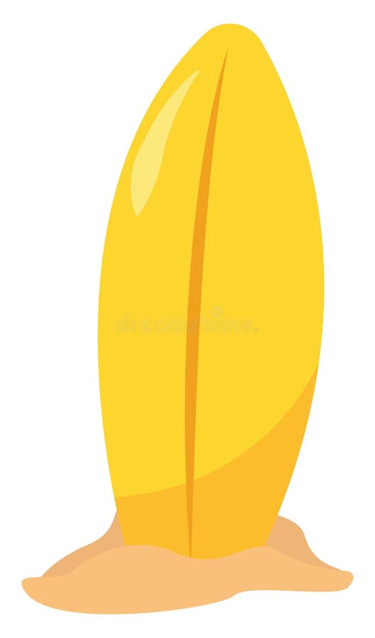 Yellow Surfboard on Bright Blue Background in Pastel Colors Stock ...