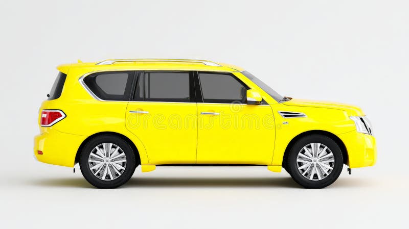 Yellow SUV Side Profile in Side View Stock Illustration - Illustration ...