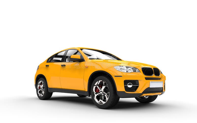 Yellow SUV - Side View stock image. Image of isolated - 59012343