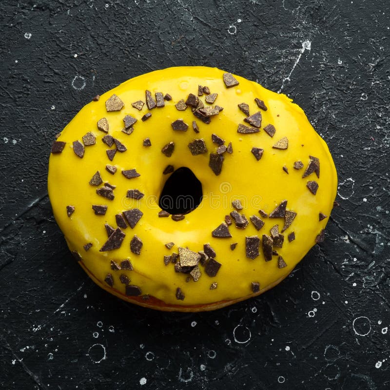 Donut Sweets and Turkish Sweets on a Black Table with Copy Space Stock ...
