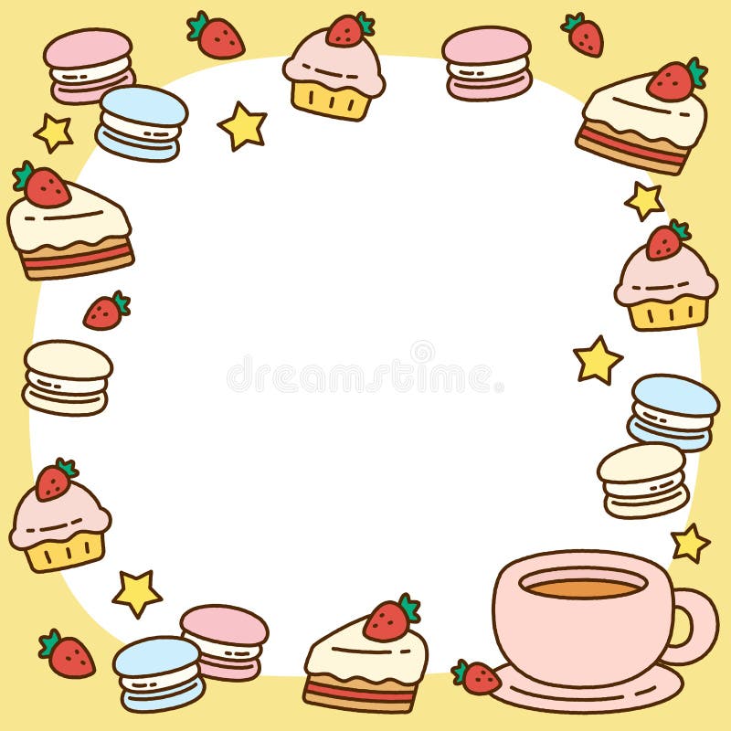 Yellow sweet party frame 1 stock vector. Illustration of post - 322062252