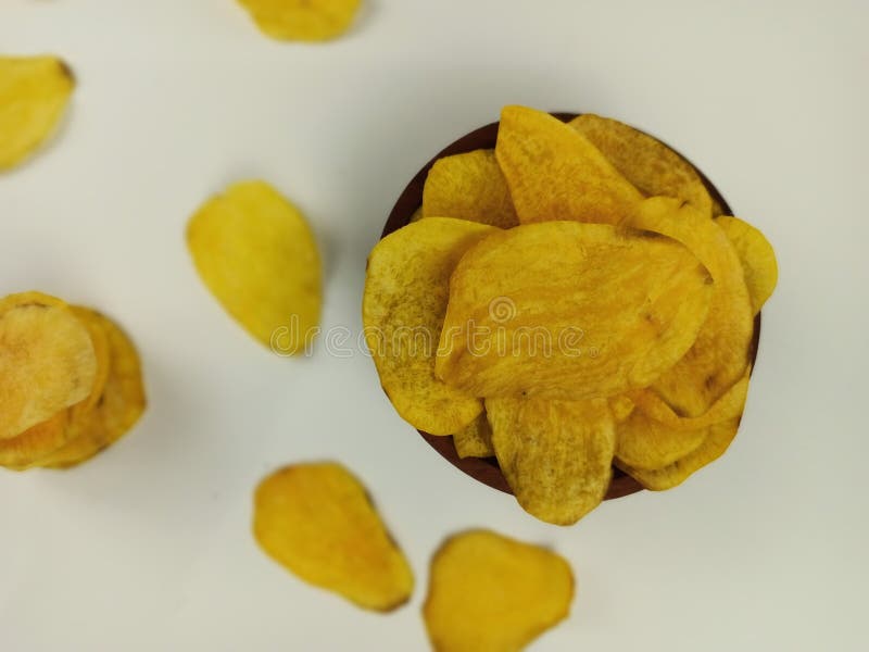 Yellow Sweet Potato Chips stock image. Image of chips - 268696811