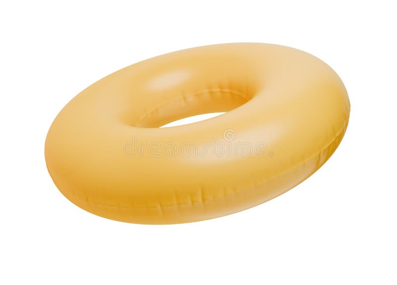 Yellow Swim Ring on Isolated Background. 3d Render. Stock Photo ...