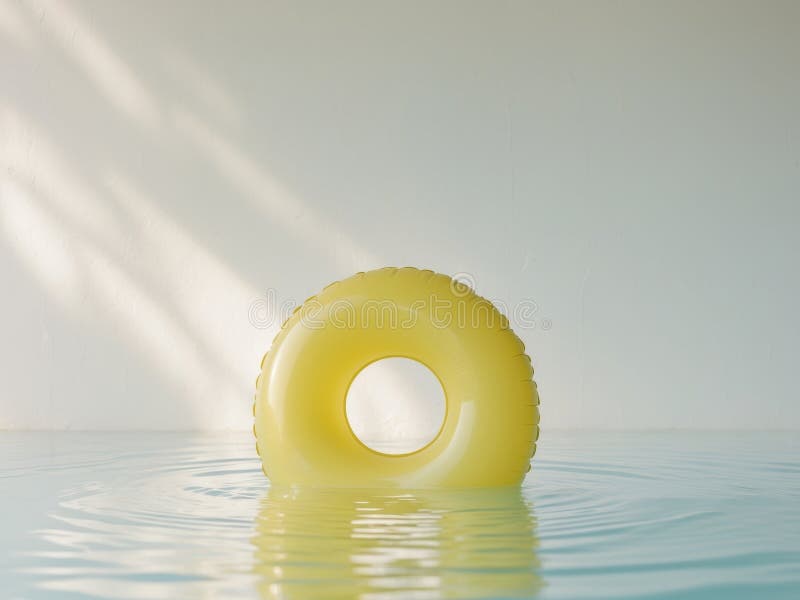 Swimming Pool. Inflatable Floating in Swimming Pool on Sunny Day. Top ...