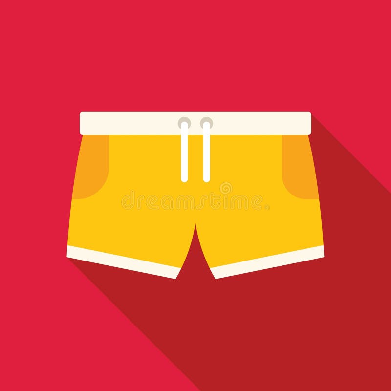 Yellow Swimming Trunks for Summer Vacationing on Red Background Stock ...