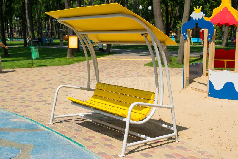 Yellow swing stock image. Image of color, leisure, lawn - 57419533