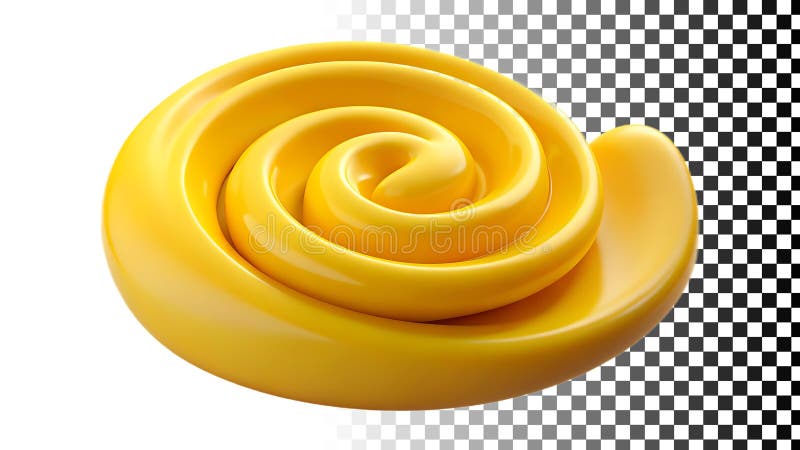 Yellow Swirl Shape, Abstract Form and Bright Design Png Transparent ...