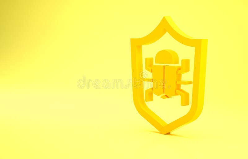 Yellow System Bug Concept Icon Isolated on Yellow Background. Code Bug ...