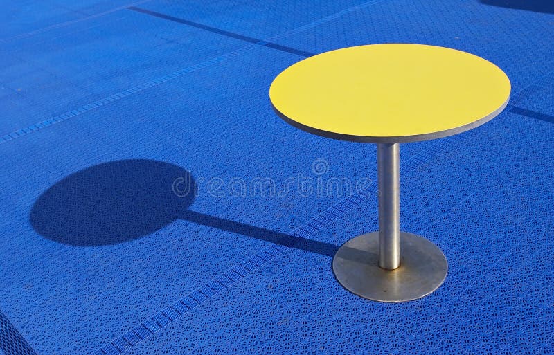 Yellow table stock photo. Image of floor, empty, cafe - 1415320