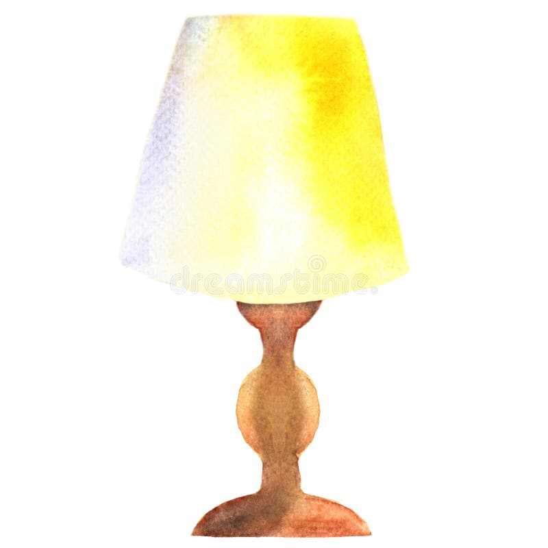 Yellow table lamp stock illustration. Illustration of floor - 137104021