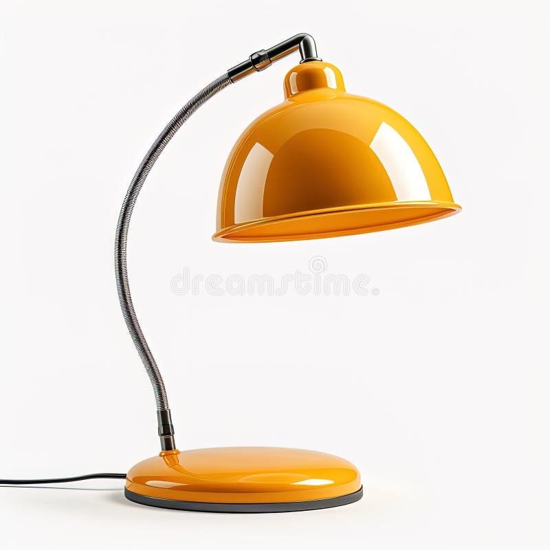 Yellow Table Lamp Isolated on White Background Stock Illustration ...