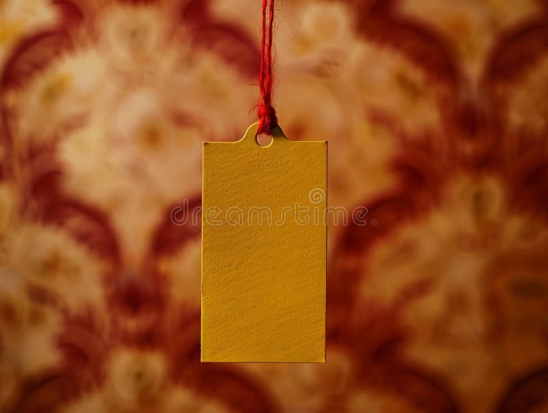 A Yellow Tag Hanging from a String Stock Image - Image of accessory ...