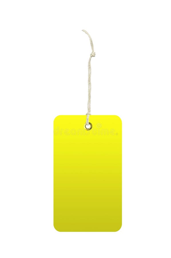 Yellow Tag (label) Isolated on White Stock Photo - Image of design ...