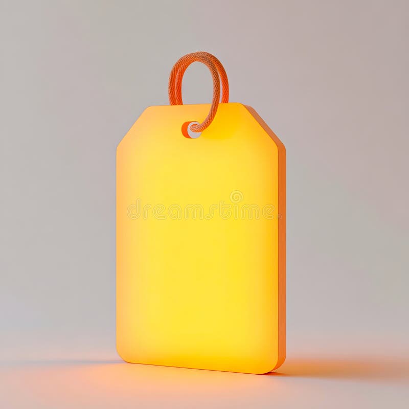 A Yellow Tag with a String Attached To it Stock Illustration ...