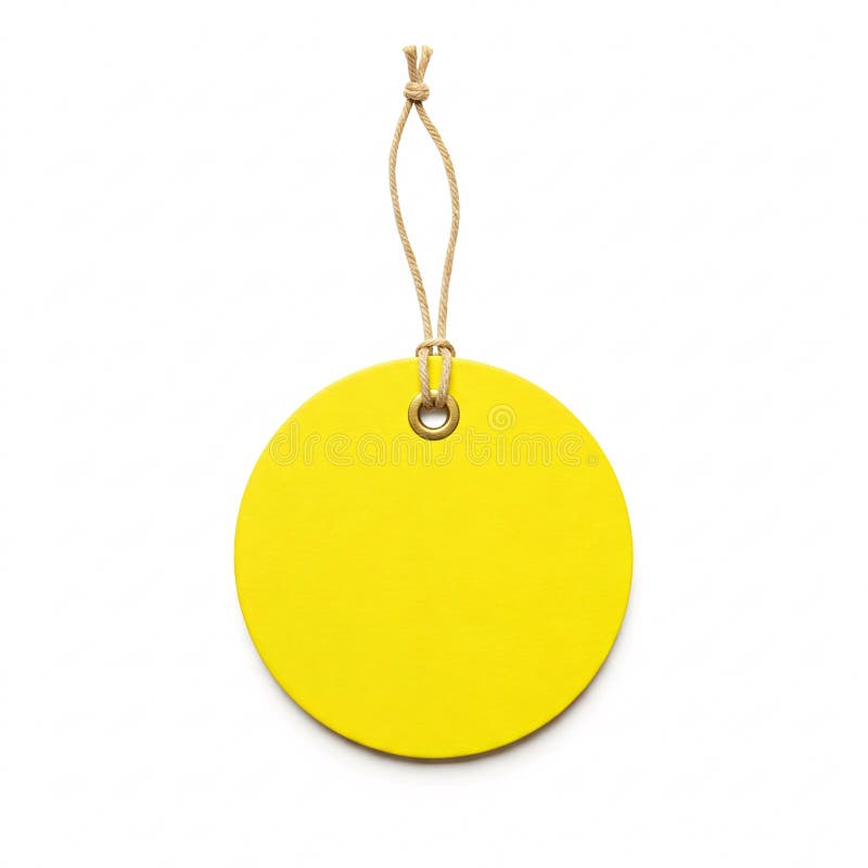 Yellow Tag on White, Isolated Stock Illustration - Illustration of ...