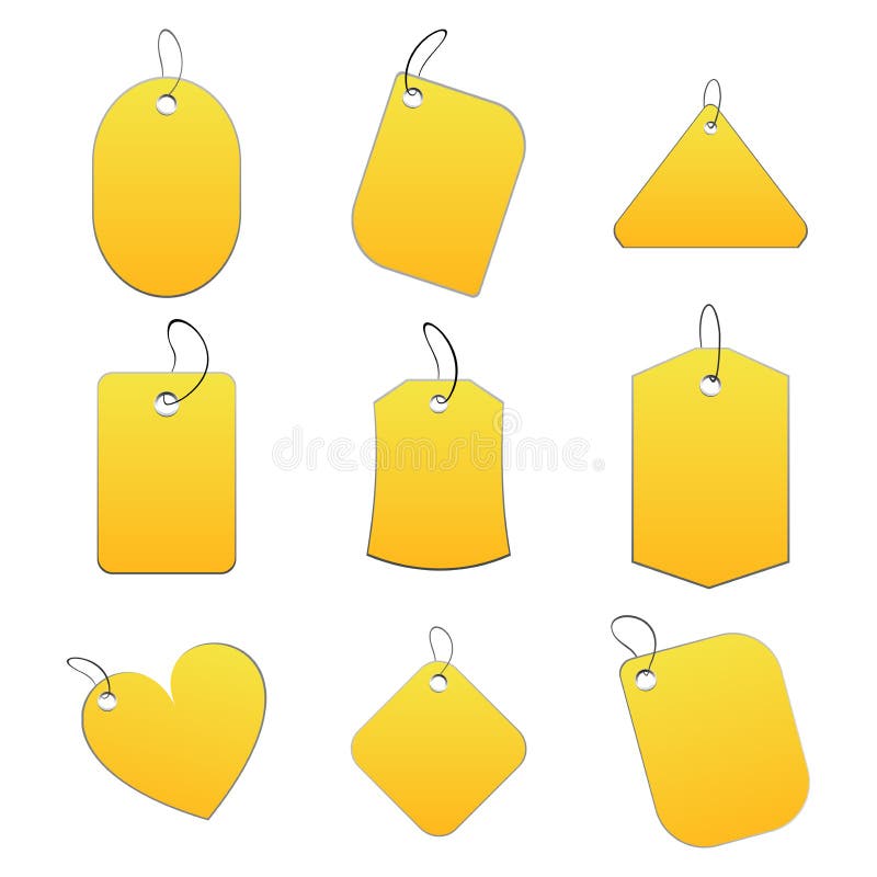 Yellow tags stock vector. Illustration of shop, chip, etiquette - 6518759