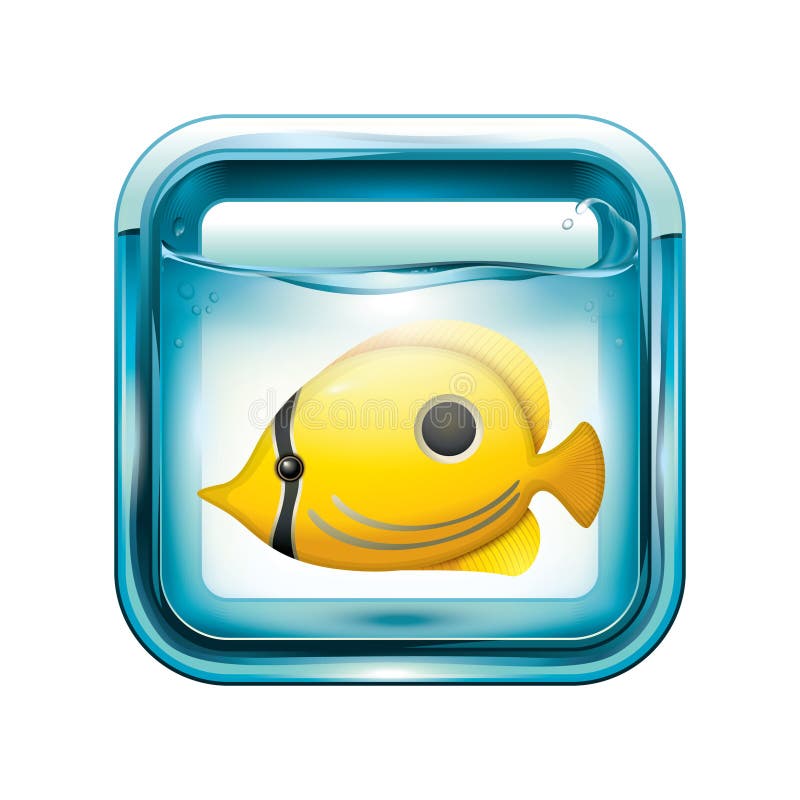 Yellow Tang Fish in an Aquarium. Vector Illustration Decorative Design ...