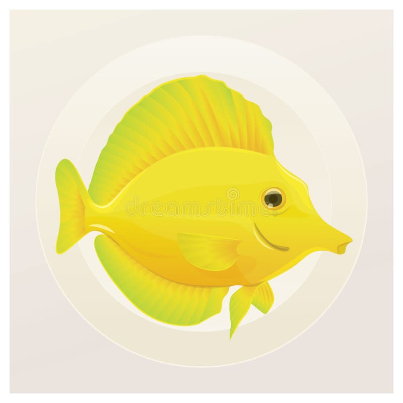 A Yellow Tang Fish in an Aquarium. Stock Illustration - Illustration of ...