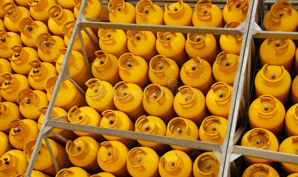 Yellow Tanks stock photo. Image of delivery, yellow, propane - 11451014