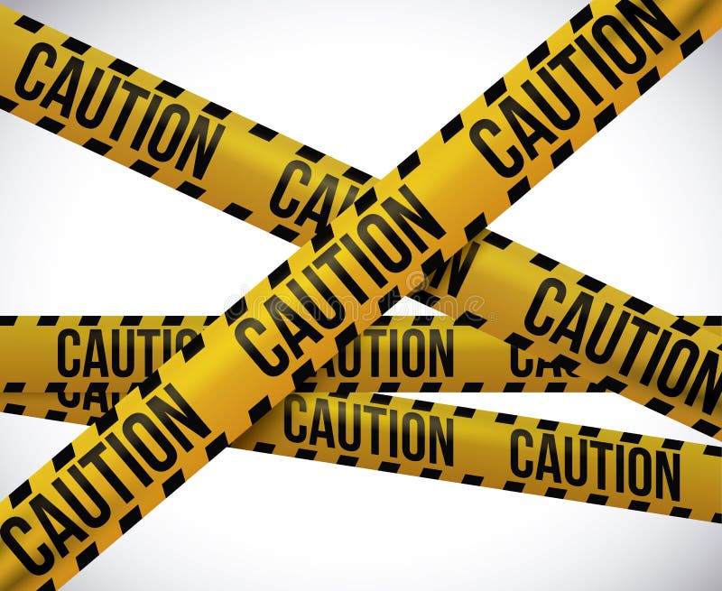Caution Yellow Tape Strips stock illustration. Illustration of security ...