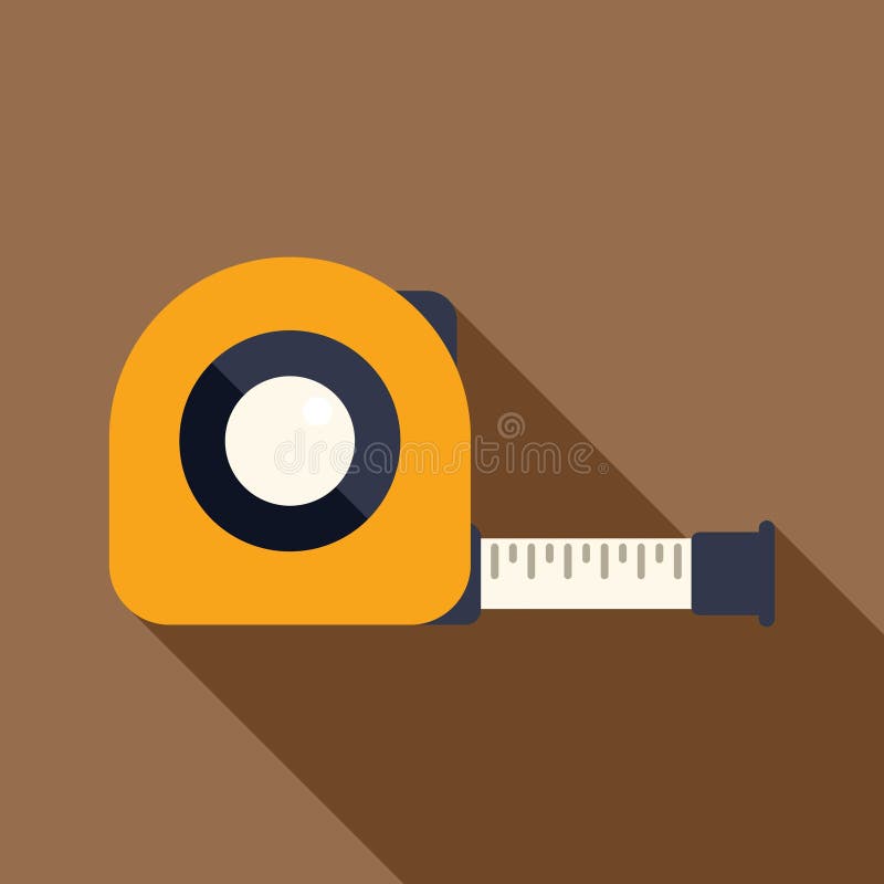 Yellow Tape Measure Casting Long Shadow on Brown Background Stock ...