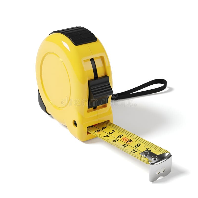 Yellow Retractable Tape Measure Tool for Construction and Diy Projects ...