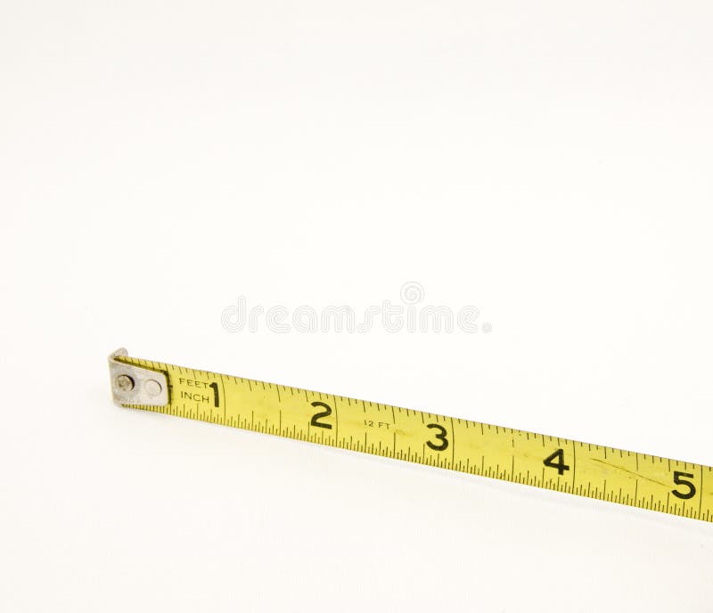 Yellow Tape Measure Five Inches Stock Image - Image of build, distance ...