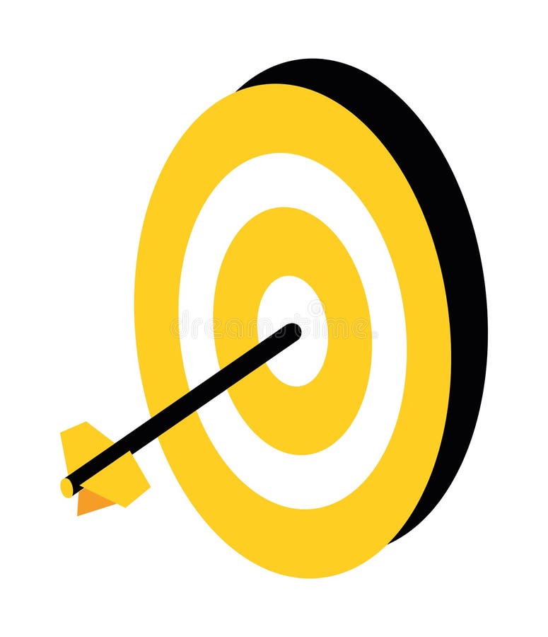 Yellow target and arrow stock vector. Illustration of efficiency ...