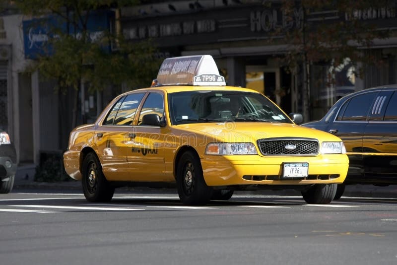 Yellow taxi editorial stock image. Image of downtown - 17829034