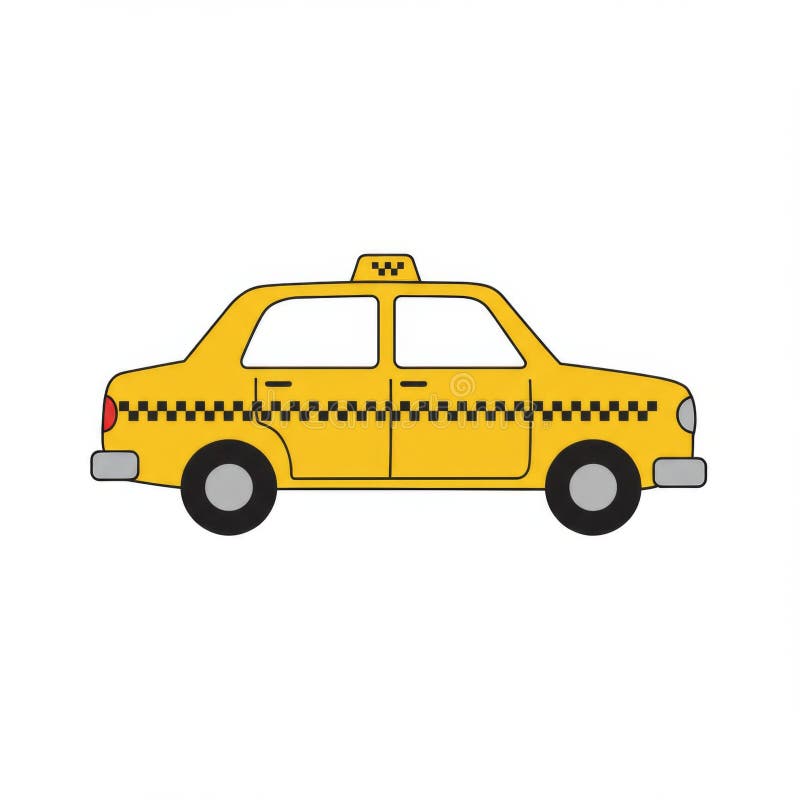Yellow Taxi Cab Illustration Stock Illustration - Illustration of ...