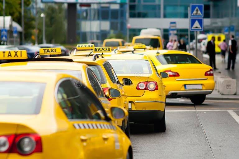 Yellow taxi cabs stock photo. Image of taxi, yellow, transportation ...