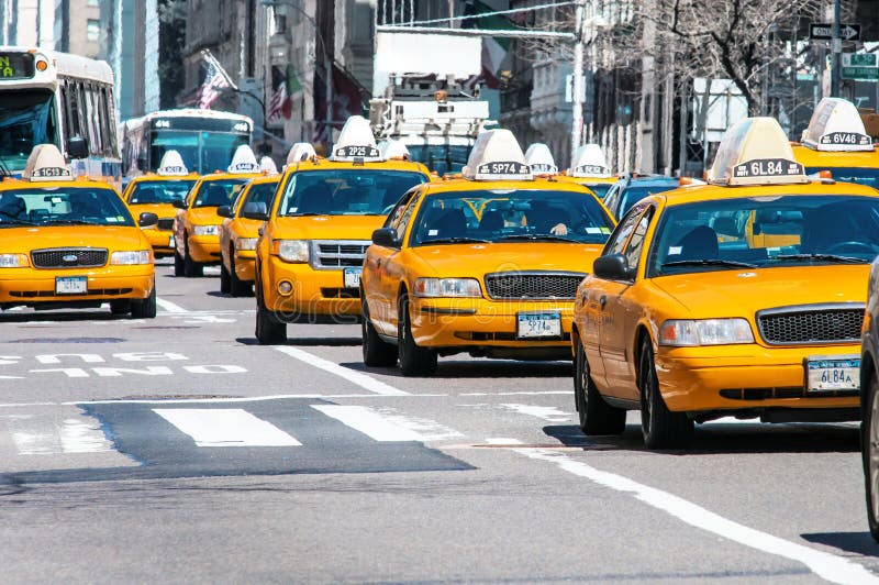 Yellow Taxi editorial stock image. Image of blurred, district - 55635869