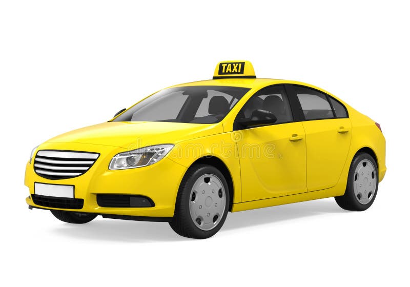 Yellow Taxi Isolated stock illustration. Illustration of auto - 95664401