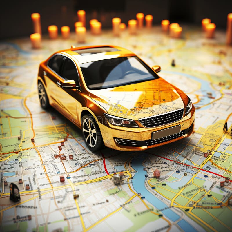 A Yellow Taxi Rides on a Geolocation Map with the JPS Function. Stock ...