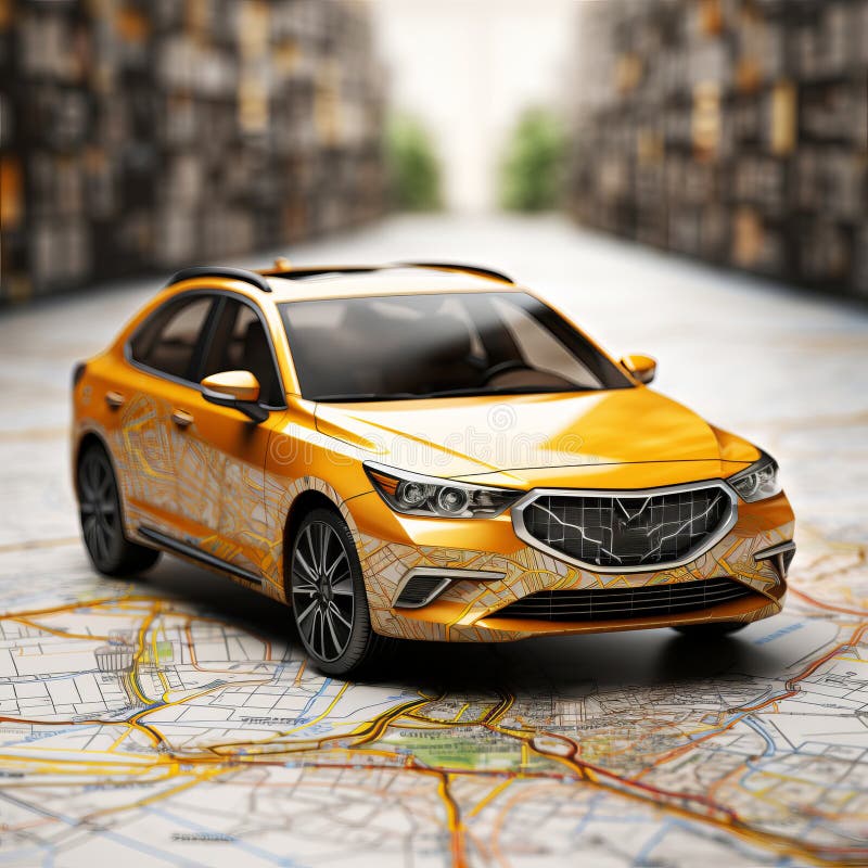A Yellow Taxi Rides on a Geolocation Map with the JPS Function. Stock ...